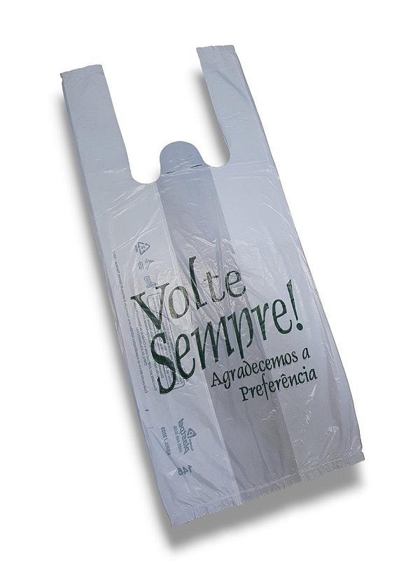 Sacola Branca 30x40 Volte Sempre - 500 Unidades - Embalagens Original