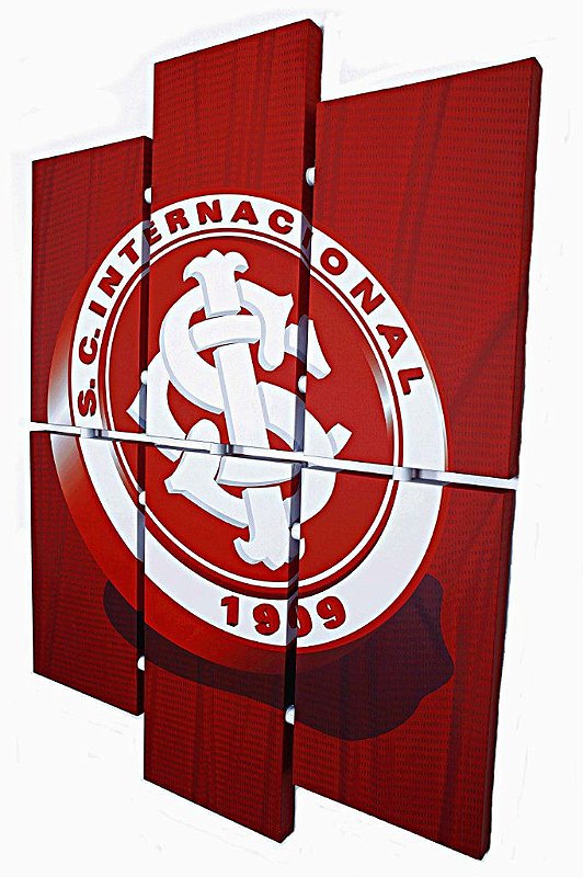 Quadro Escudo do Inter 3D Mosaico Madeira Tamanho Grande - Paixão Pura ...