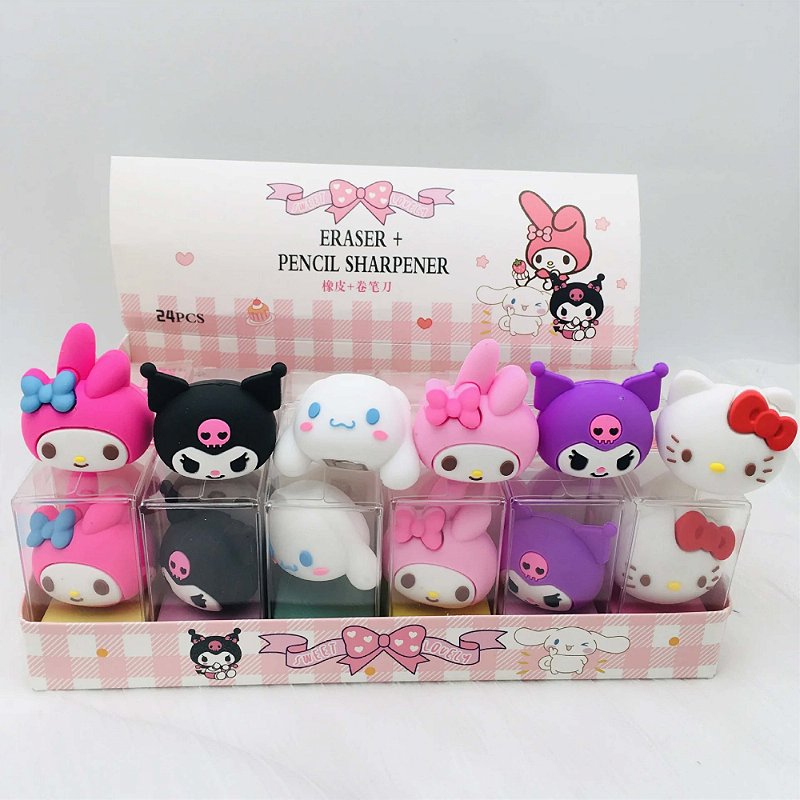 Apontador e Borracha Personagens turma Sanrio, Hello Kitty, Kuromy My ...