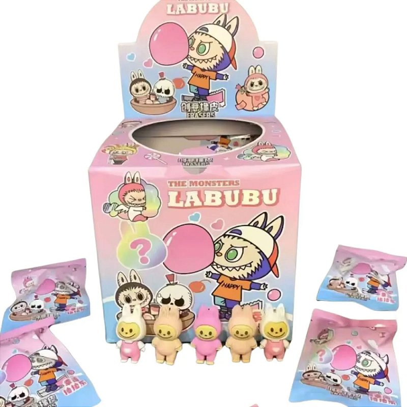 Caixa C/32 Borracha Surpresa Labubu Papelaria Atacado - Atacado Adora ...