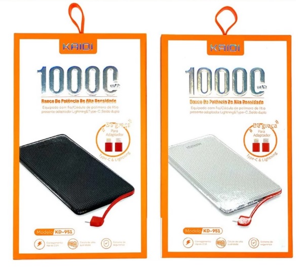 Carregador Portatil 10000MAH Kaidi - X3 Distribuidora - Peças Premium e ...