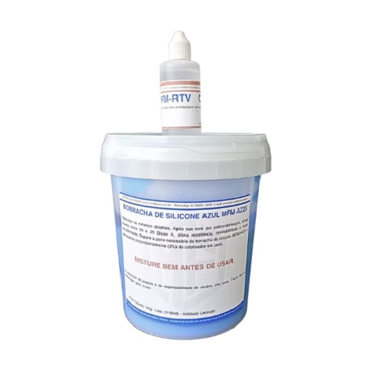 Silicone Azul p/ Fundir Resinas e PU MFM - 1,030 Kg | Qualidade e Dura ...