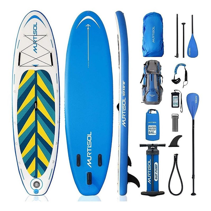 Prancha Stand Up Inflável Com Acessórios Azul e Branca - Murtisol ...