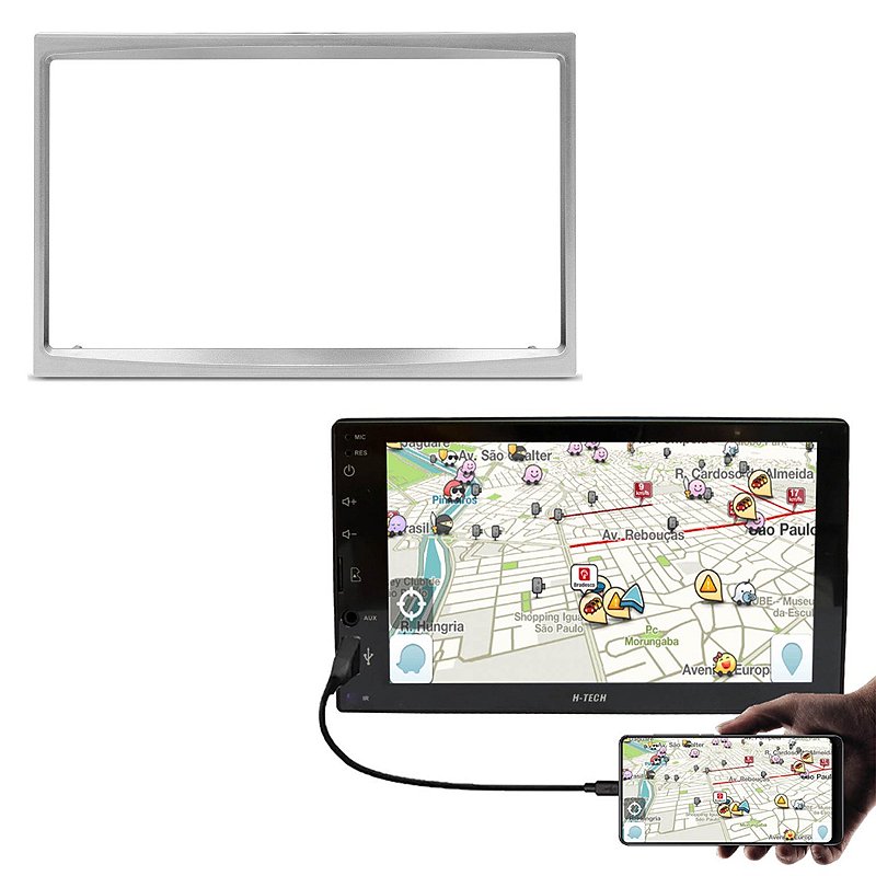 Kit Central Multimidia 2 Din MP5 + Moldura Painel DVD 2 Din - Expex ...