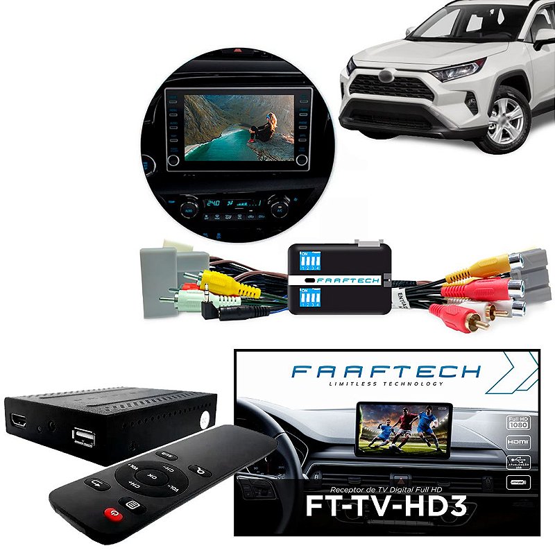 Kit TV Digital Full HD FT-TV-HD III + Interface de Vídeo em Movimento Toyota FT-VF-TY5 ...
