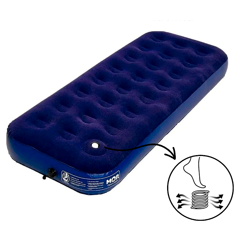 Colchão Inflável com Bomba Embutida Multiuso Camping Aveludado Mor ...