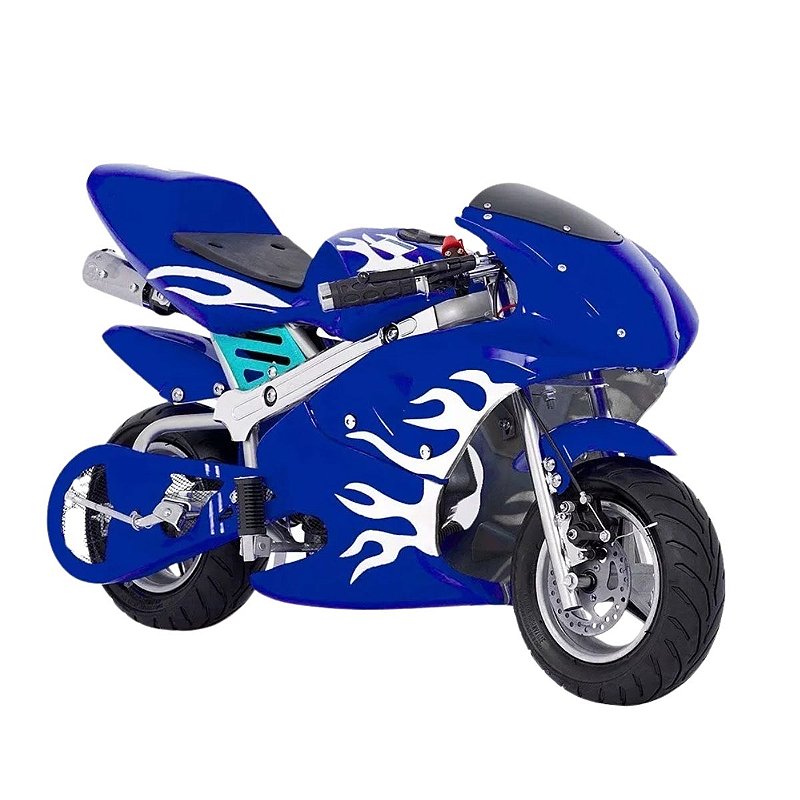 Mini Moto Speed Infantil 49cc Motor 2t 40km/h Até 60kg Azul - Auto Equip