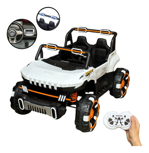 Carrinho Utv Elétrico Infantil 12v Branco Com Controle Remoto, Luz, Som ...