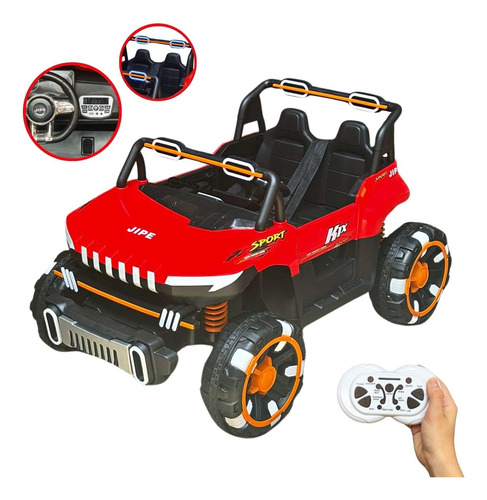 Carrinho Utv Elétrico Infantil 12v Vermelho Com Controle Remoto, Luz ...