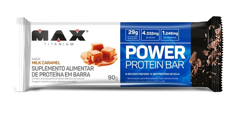 Power Protein Bar Milk Caramel 90G Max Titanium - Armazém Pura Saúde