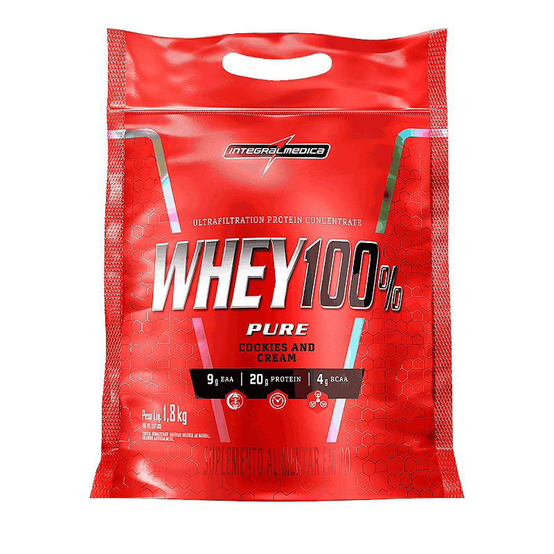 Whey 100% Pure Refil 1,8 Kg cookies And Cream Integralmedica - Armazém ...
