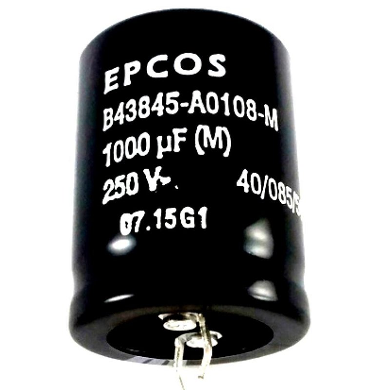 CAPACITOR SNAP-IN 1.000UF 250V B43845A0108M 30X40MM EPCOS - RS ...