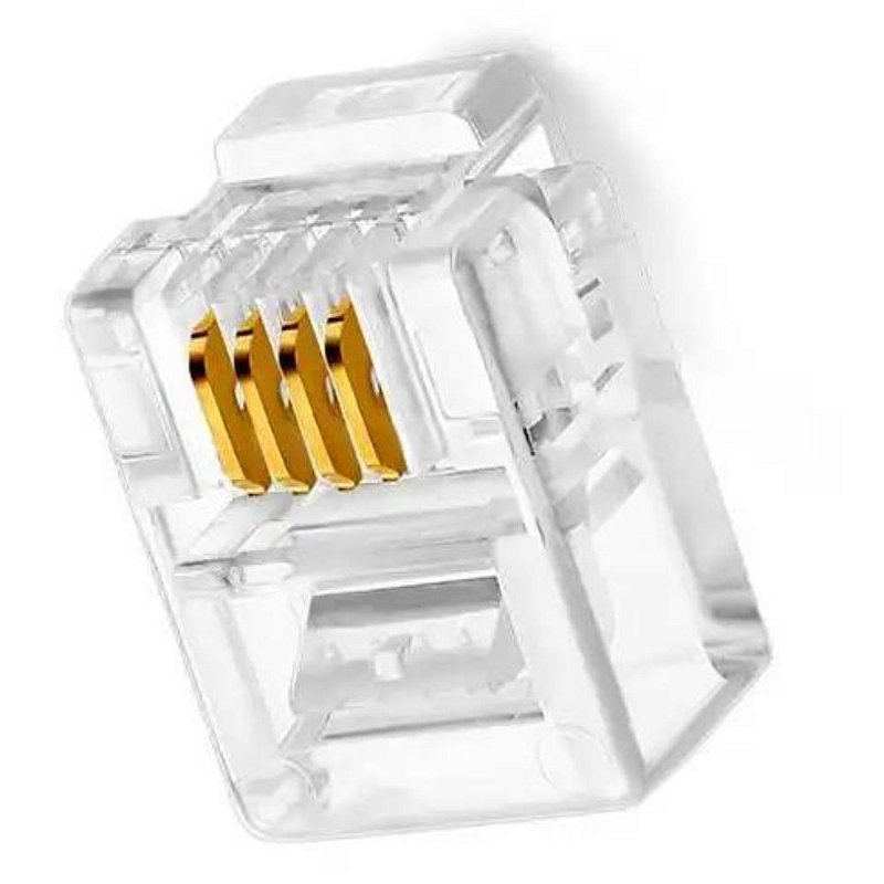 CONECTOR RJ12 6P6C MACHO PARA CABO 6 VIAS - RS COMPONENTES ELETRÔNICOS