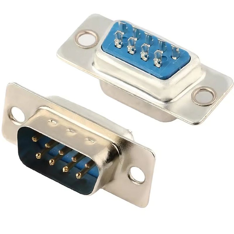 CONECTOR DB9 MACHO 180° SOLDA FIO - RS COMPONENTES ELETRÔNICOS