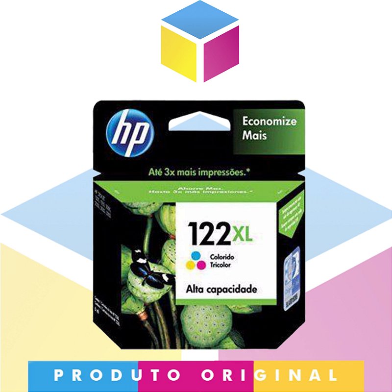 Cartucho De Tinta HP 122 XL Colorido Original 122 CH 564 HB 7,5ML - THS ...
