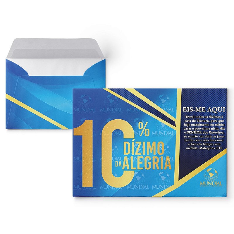 Envelope Colado Dízimo IMPD – 100 unid - Novo Israel - Matérias evangélicos