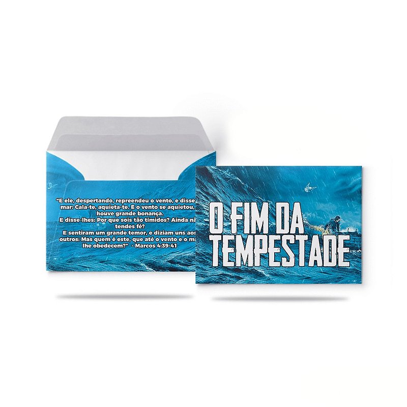Envelope O Fim da Tempestade - 100uni - Novo Israel - Matérias evangélicos
