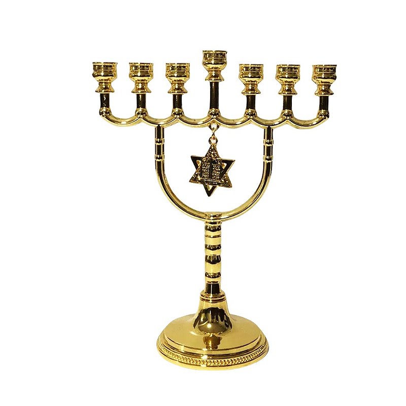 Candelabro Estrela de Davi Dourado - Novo Israel - Matérias evangélicos