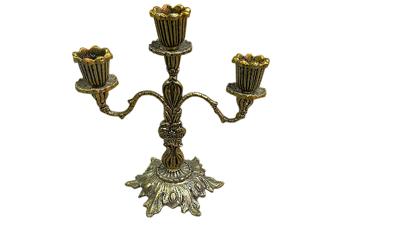 Castiçal Candelabro decorativo metal envelhecido - Novo Israel ...