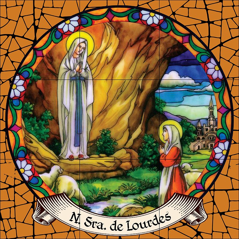 NOSSA SENHORA DE LOURDES - 100% AZULEJO - Kafofo Store