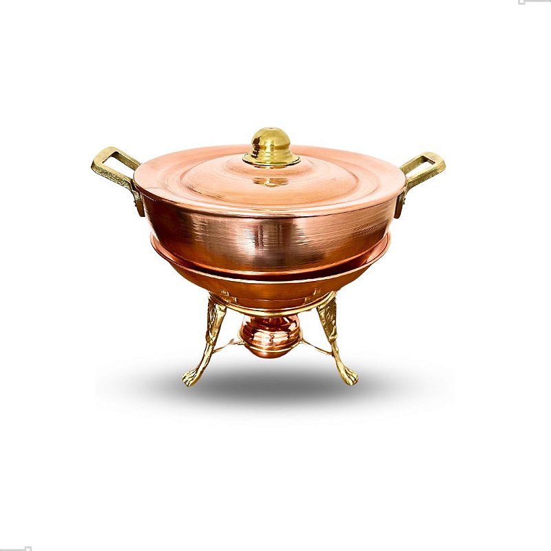 Rechaud De Cobre Puro Banho Maria 8 Litros Com Tampa - Cobre Store ...