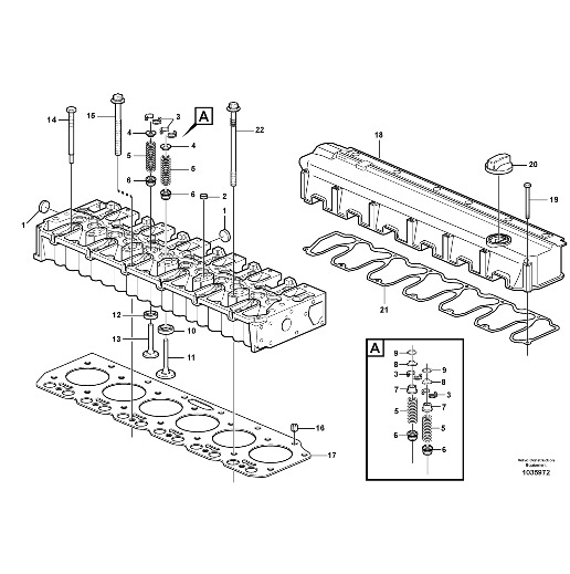20747867 - Volvo CE Cabeçote do Cilindro do Motor D6E - Peças para ...