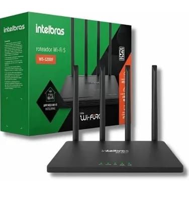 Roteador 4 antenas intelbras ac1200 w5-1200f - CLICK IMPORTADOS ELETRONICOS