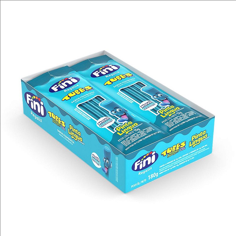 Fini Tubes Pinta Lingua Sabor Framboesa C/12 Un - Avanci Brasil