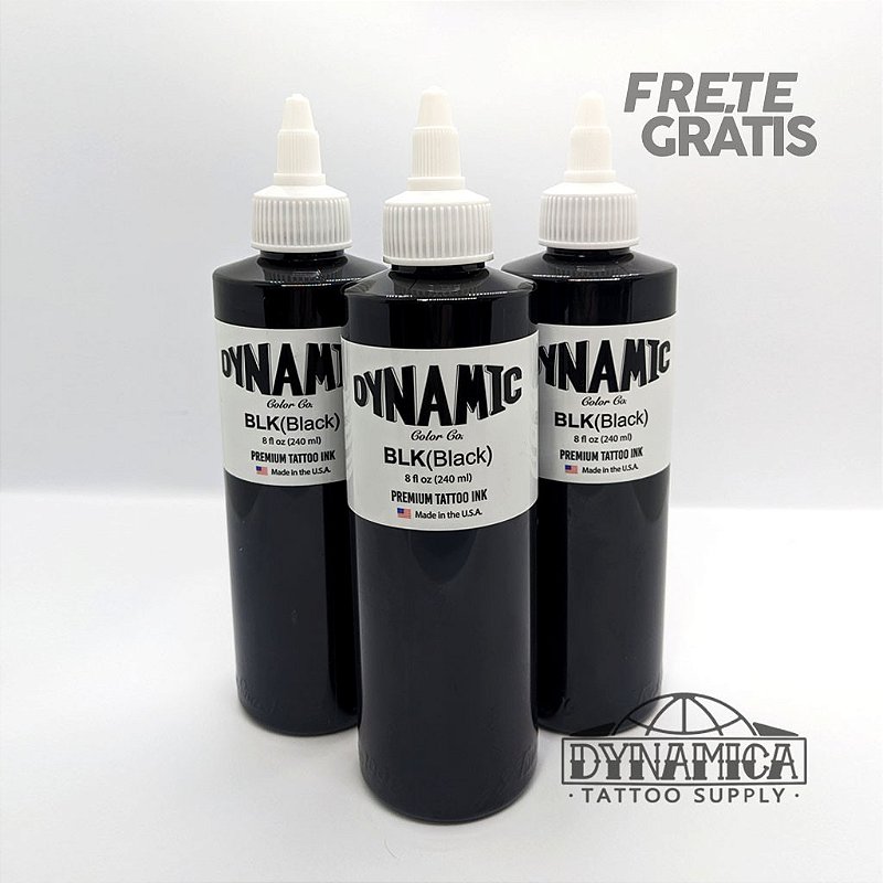 tubo tinta Dynamic BLK - 240ml - Frete Grátis - Dynamica Tattoo Supply