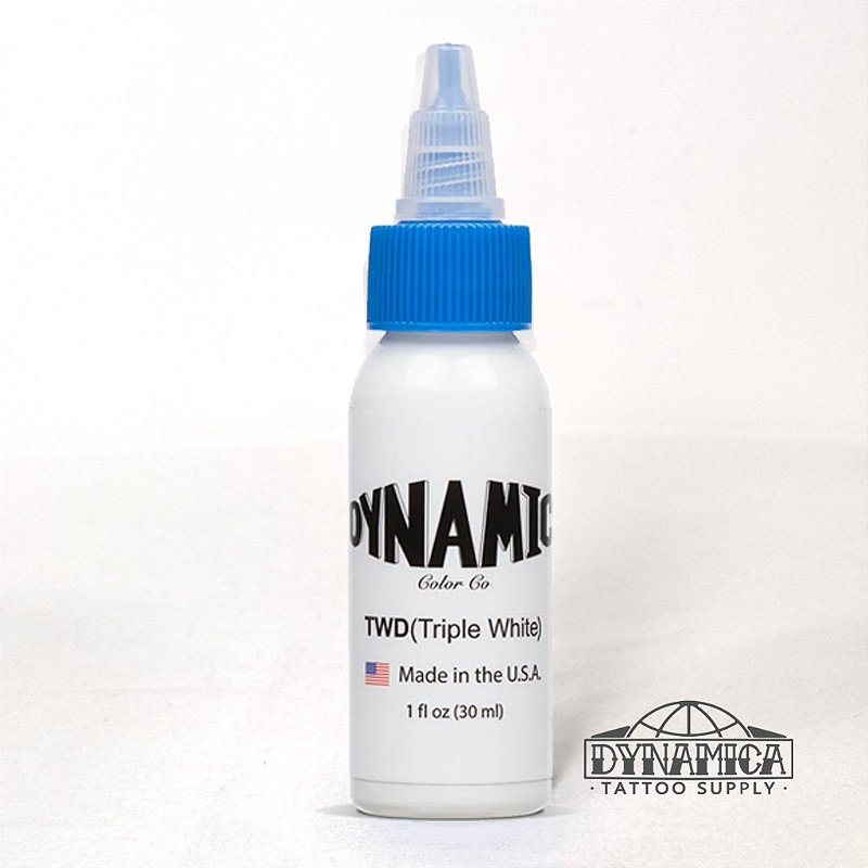 Tinta branca Dynamic Triple White - Branco - 30ml - Dynamica Tattoo Supply