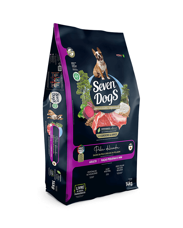Ração Seven Dogs para Cães Adultos Raças pequenas e mini Cordeiro e ...