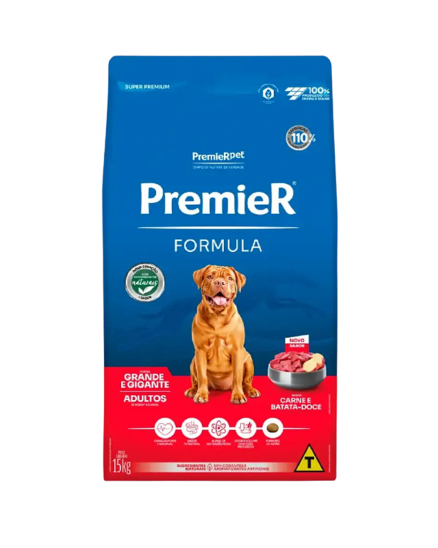 Ração Premier Pet Formula Carne Cães Adultos Porte Grande e Gigante ...