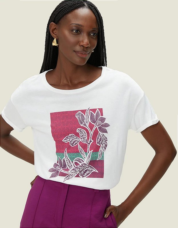 SHOULDER T SHIRT CARTAZ FLOR DE ORQUIDEA - MELEVALOGO