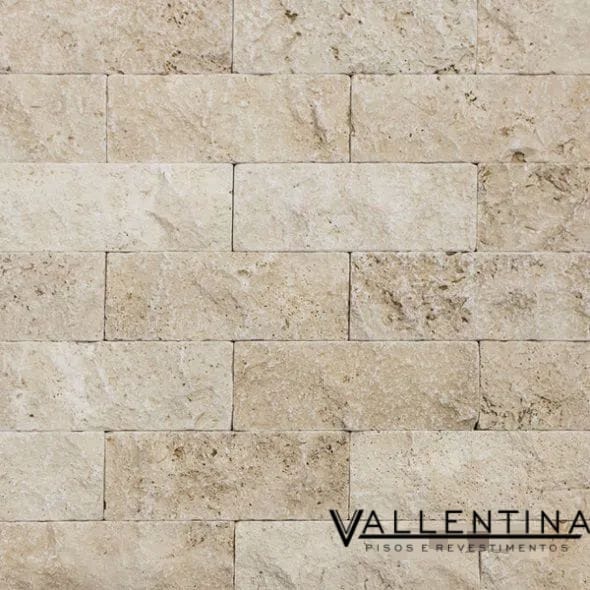 Tijolinho Travertino Light Rústico 7,5x20 cm - Vallentina Revestimentos