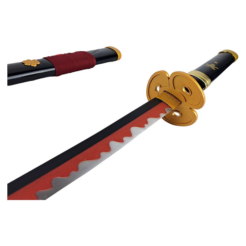 Espada Katana Black Ema Roronoa Zoro One Piece Em Aço - Tenda Medieval