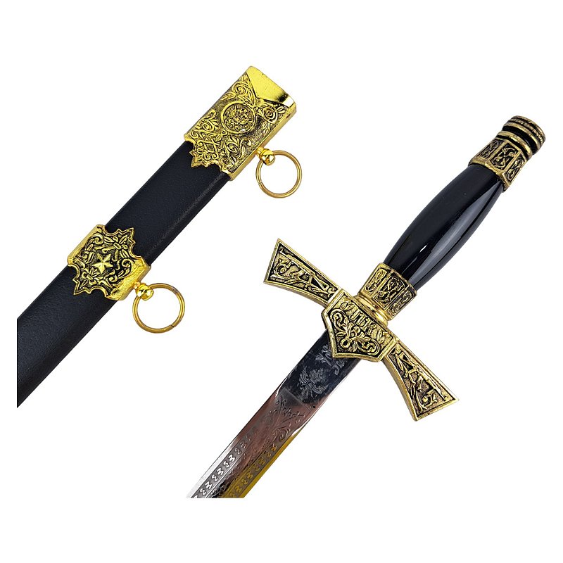 Adaga Russa Caduceus Cerimonial NK Dourada - Tenda Medieval