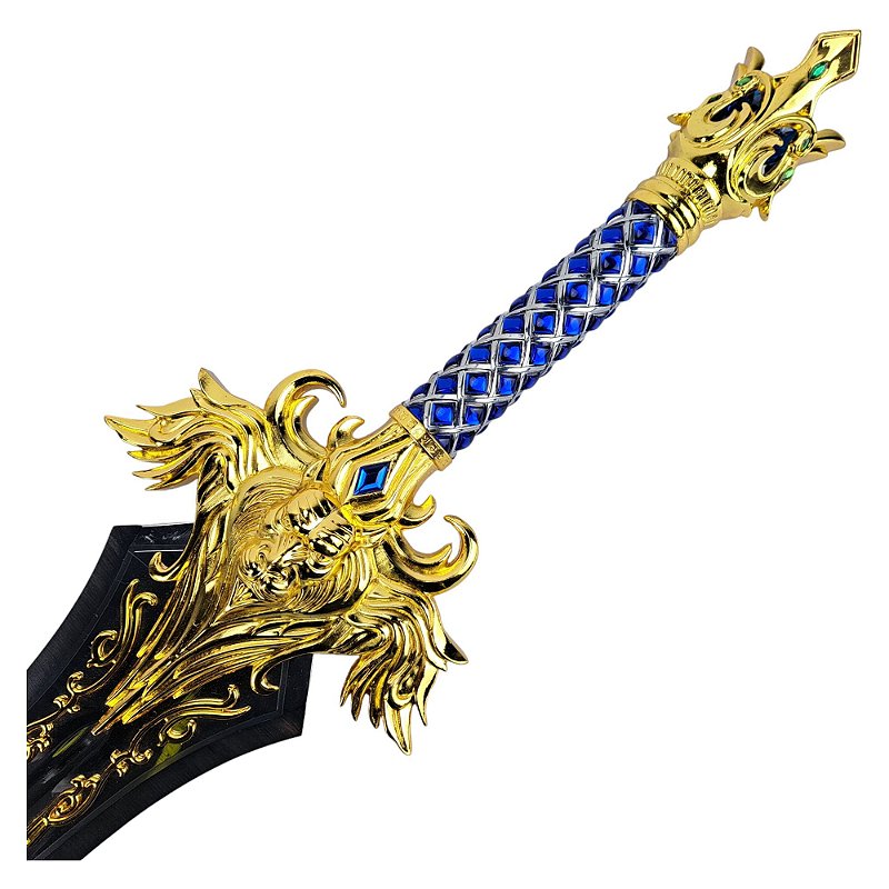 Espada Rei Llane World Of Warcraft Leão Dourado Em Aço - Tenda Medieval