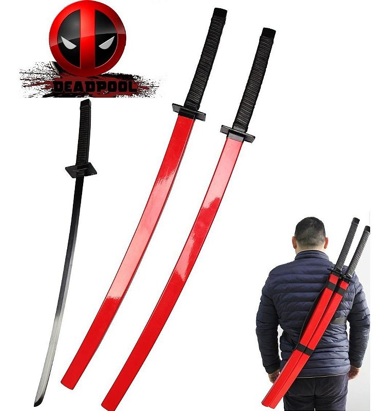 Kit Com 2 Espadas Deadpool Bainha Vermelha - Coleção Cosplay - Tenda ...