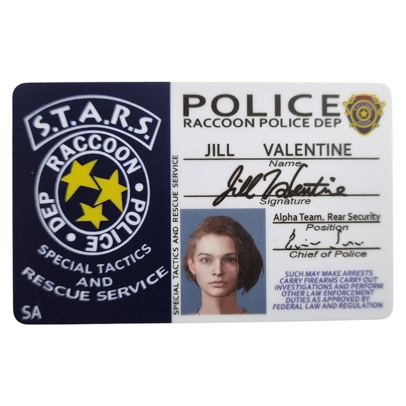 Cartão ID Jill Valentine - Resident Evil 🧟‍♀️ - Tenda Medieval
