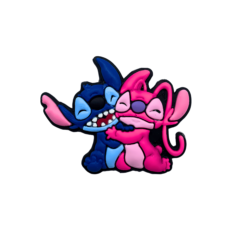 Aplique Emborrachado Personagem Stitch e Angel Abraçados - Brilhos e ...