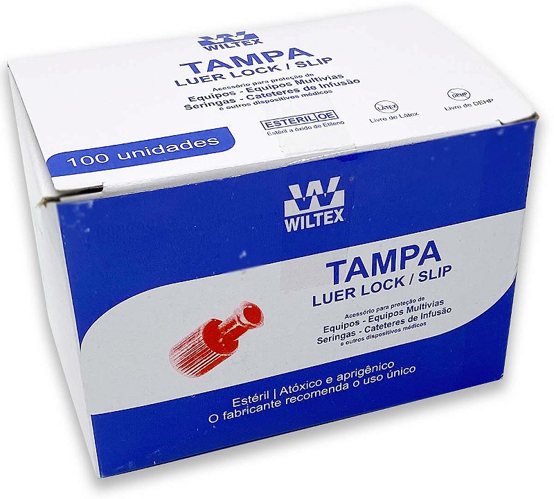 Tampa Luer Lock Slip Macho Fêmea Estéril Wiltex 100 unidades - ACHealth