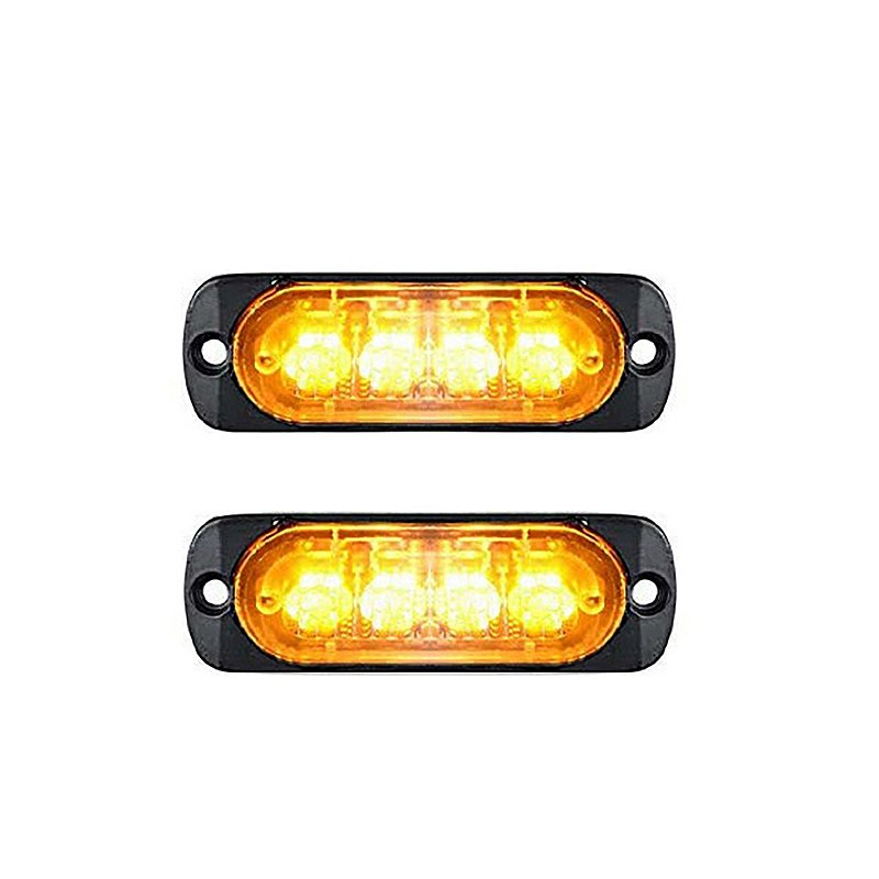 Strobo 4 Leds Amarelo Ambar Par Controle Integrado De Pisca - Strobos ...