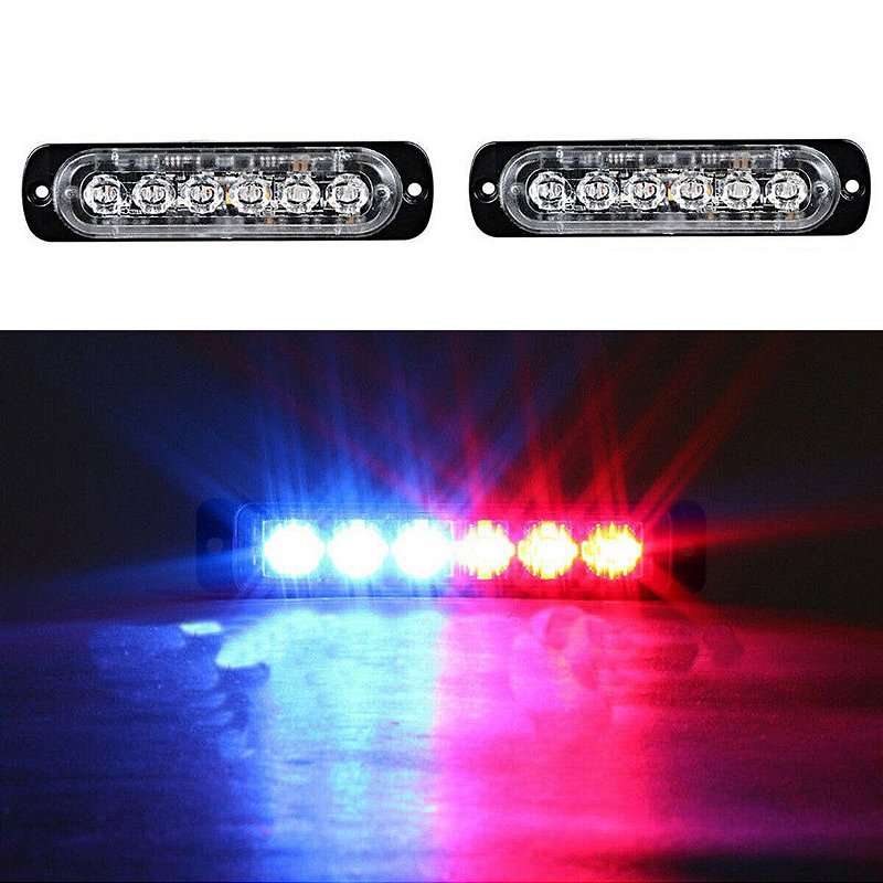 Kit Strobo Led Vermelho Azul Type-r Estilo Policia Ambulancia - Strobos ...