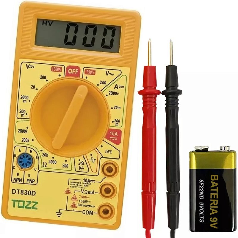 Multímetros Digital Portátil Profissional Dt830d Com Buzzer - Smartcomp ...