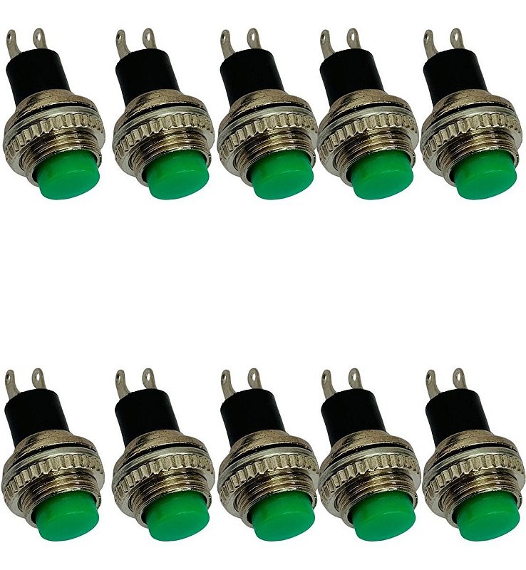 Chave Botão Push Button Na Ds-314 Verde - 10 Peças - Smartcomp seu ...