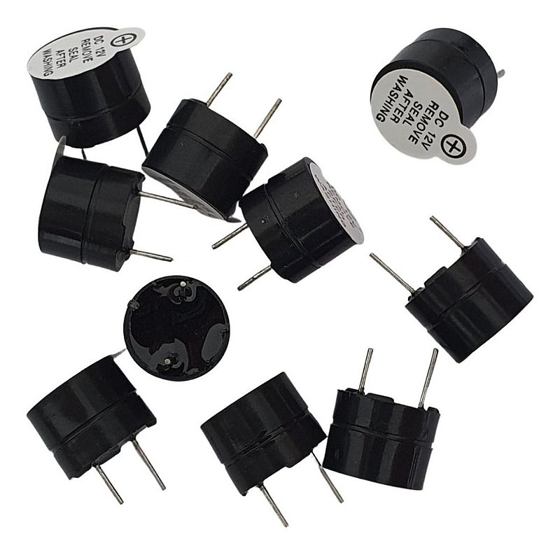 Buzzer Ativo 12V Bip Contínuo Pci 12Mm - 10 Peças - Smartcomp seu ...