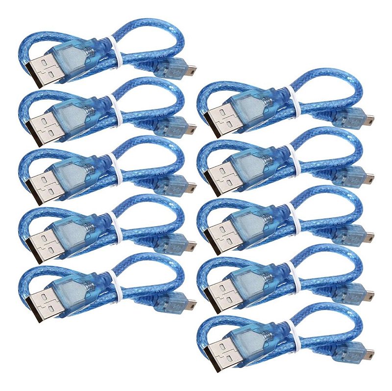 Cabo Curto Usb Mini 2 0 Para Arduino Nano 30 Cm Kit 10 Peças