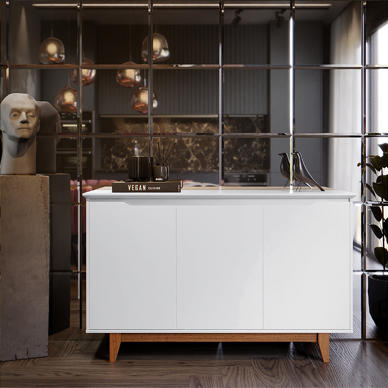 Buffet 3 Portas Flow Branco - VM INNOVATE