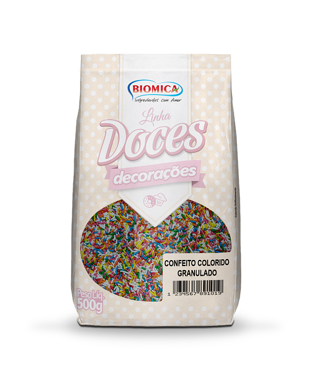 Confeito Granulado Colorido 500g - Biomica Alimentos