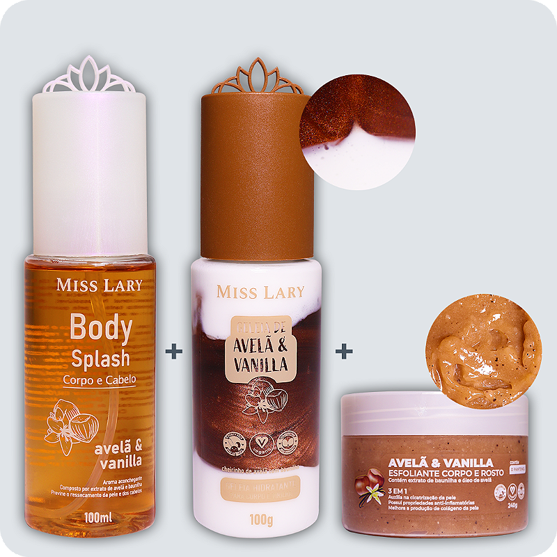 Linha Avelã & Vanilla - Miss Lary Cosméticos Veganos